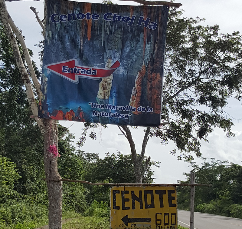 letrero al cenote - Adventure Tours
